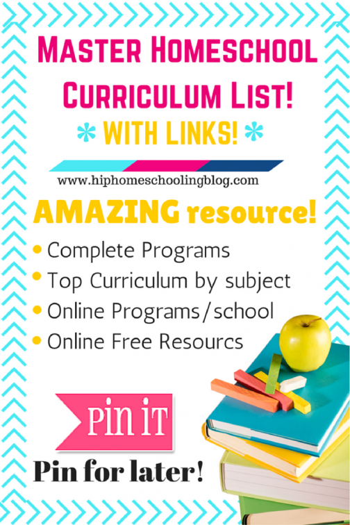 Master Homeschool Curriculum List with Links!